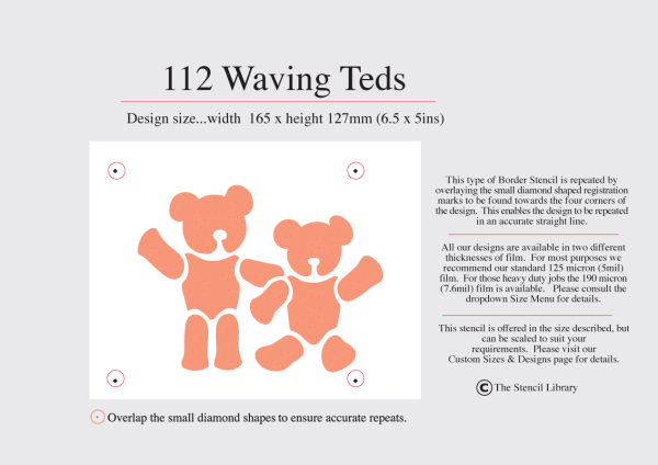 22. 112 Waving Teds | Stencil Library