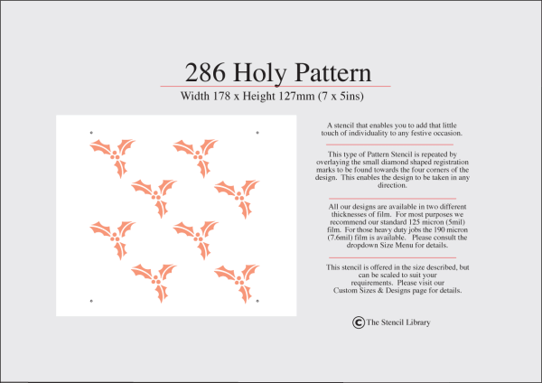 2. 286 Holly Pattern | Stencil Library