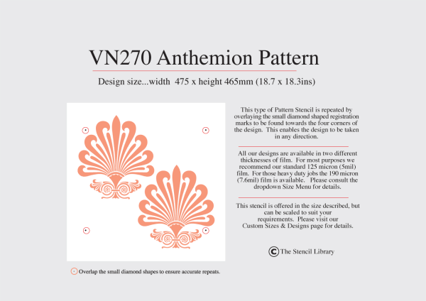 52. VN270 Anthemion | Stencil Library